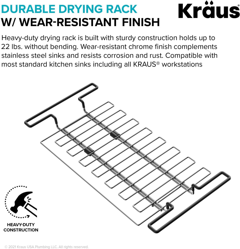 Kraus KCD2 Multipurpose Kitchen Sink Large Drying Rack with Built-In ...