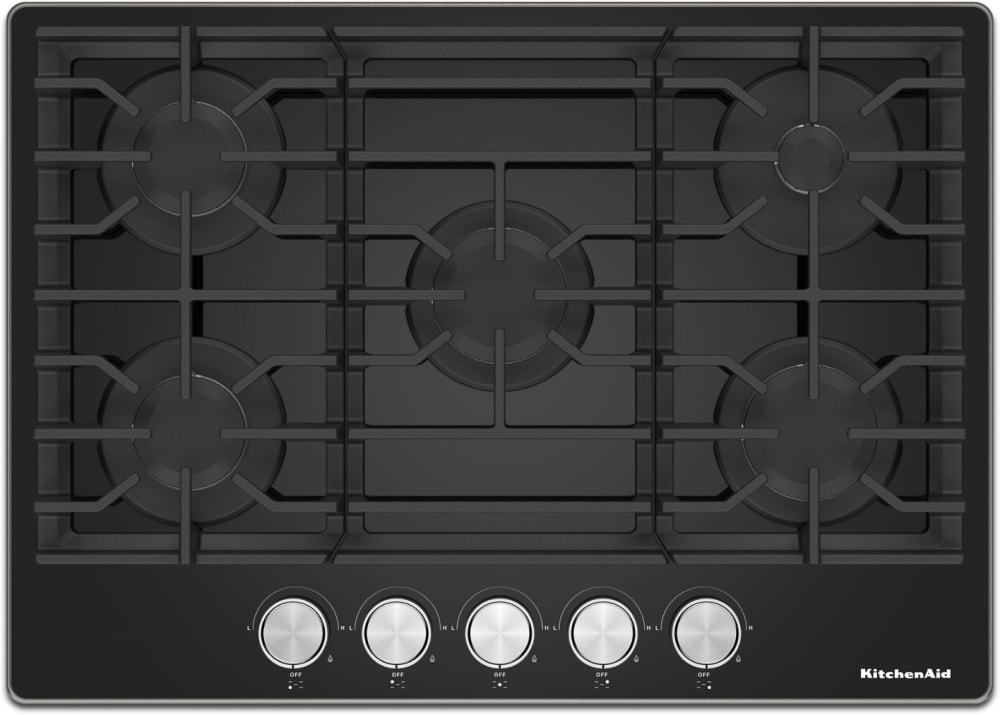 KitchenAid KCGG530PBL 30 Inch Gas Cooktop with 5 Sealed Burners, 56.2K ...