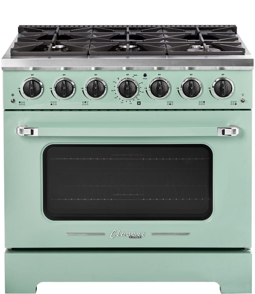Unique Appliances UGP36CRLG 36 Inch Freestanding Retro Gas Range with 6 ...