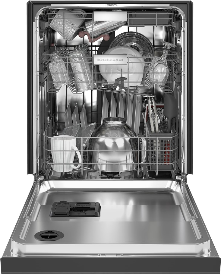 KitchenAid KDFM404KBS 24 Inch Full Console Dishwasher with 16 Place ...