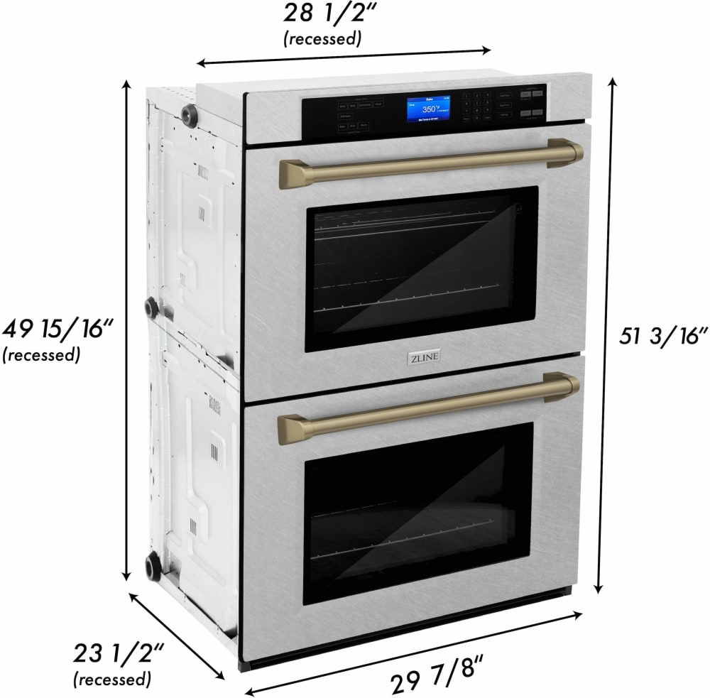 ZLINE AWDSZ30CB 30 Inch Double Electric Wall Oven with 10 cu. ft. True ...