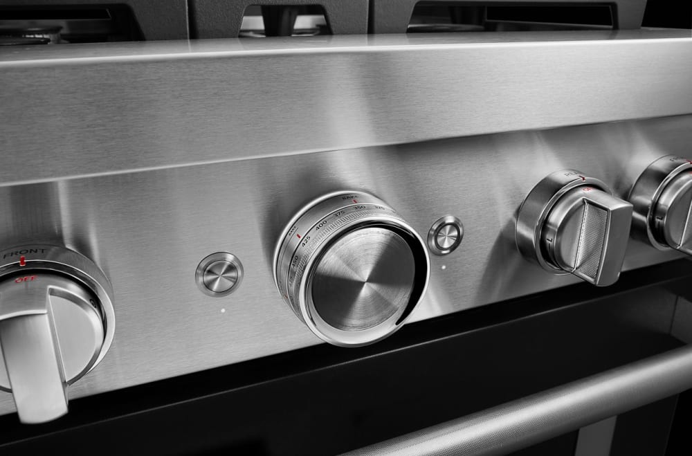 KitchenAid KFDC500JBK 30 Inch Freestanding Dual Fuel Smart Range with 4 ...