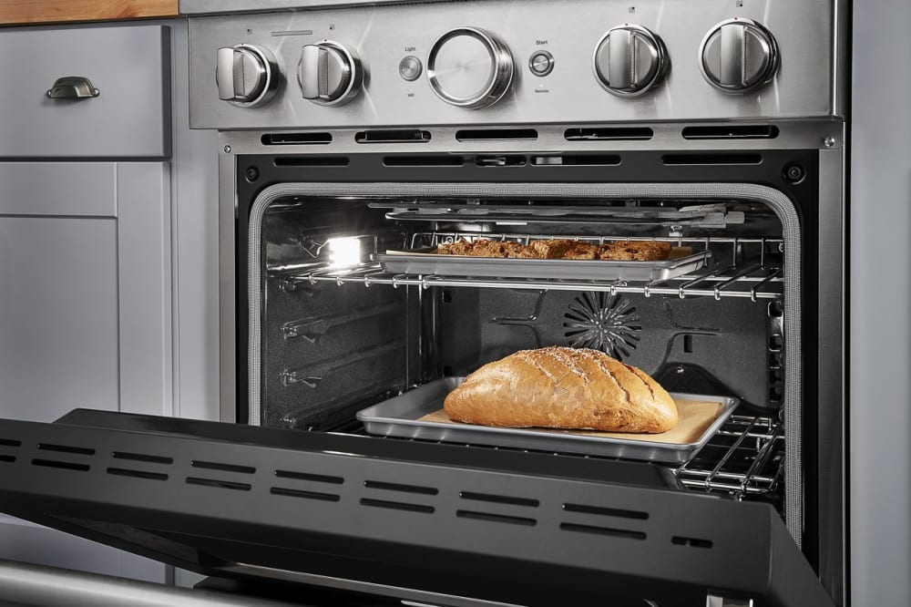 KitchenAid KFDC500JBK 30 Inch Freestanding Dual Fuel Smart Range with 4 ...