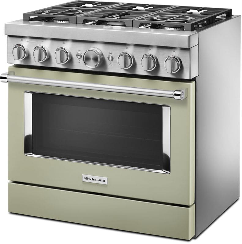 KitchenAid KFDC506JAV 36 Inch Freestanding Dual Fuel Smart Range with 6 ...