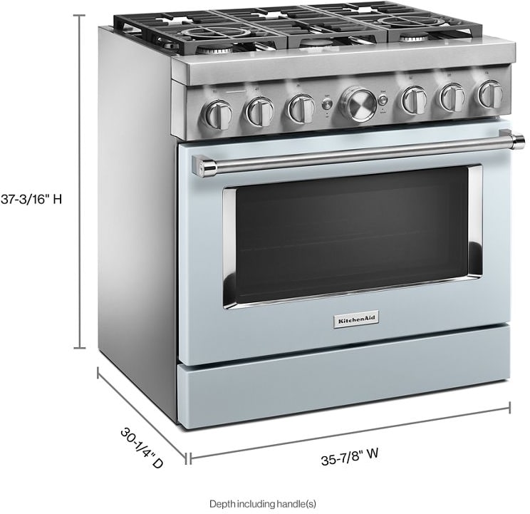 KitchenAid KFDC506JMB 36 Inch Freestanding Dual Fuel Smart Range with 6 ...