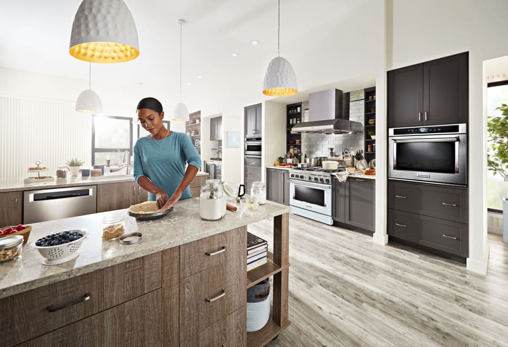 KitchenAid KFDC506JMB 36 Inch Freestanding Dual Fuel Smart Range with 6 ...