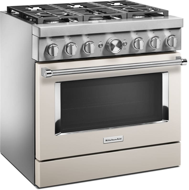KitchenAid KFDC506JMH 36 Inch Freestanding Dual Fuel Smart Range with 6 ...