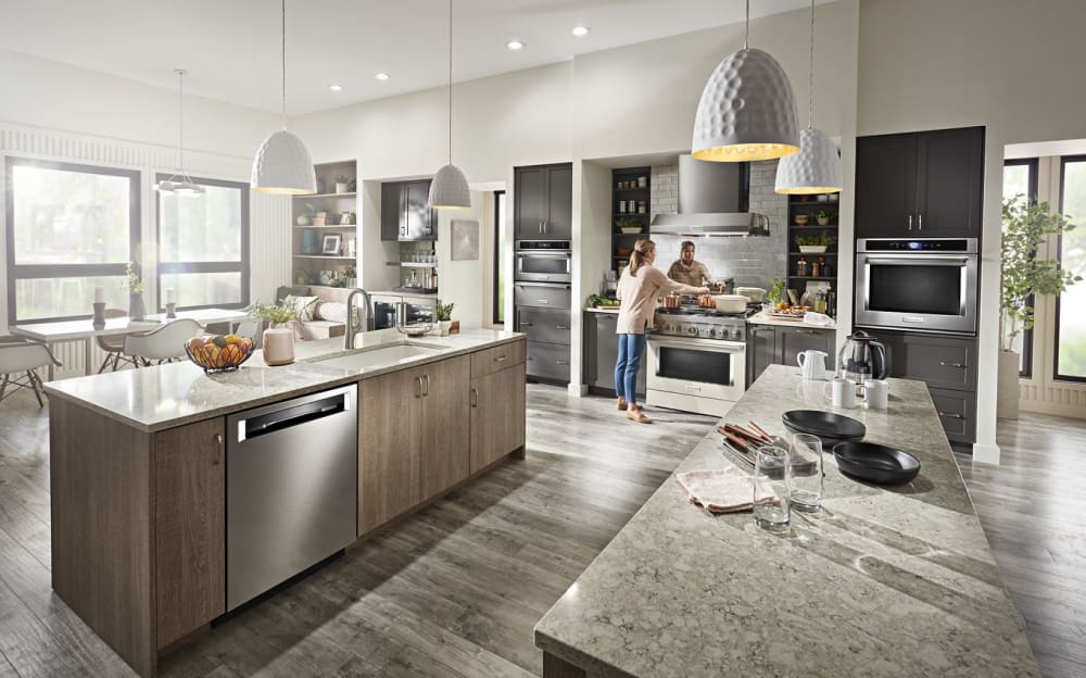 KitchenAid KFDC506JMH 36 Inch Freestanding Dual Fuel Smart Range with 6 ...