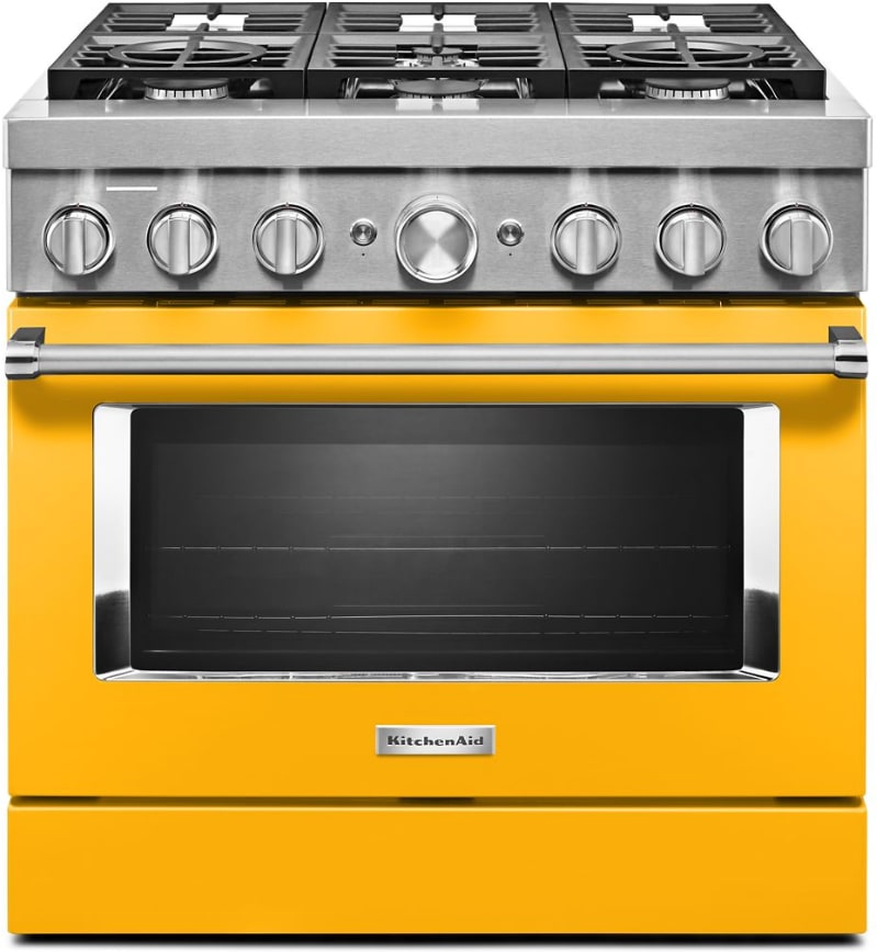 KitchenAid KFDC506JYP 36 Inch Freestanding Dual Fuel Smart Range with 6 ...