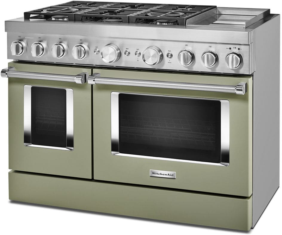 KitchenAid KFDC558JAV 48 Freestanding Dual Fuel Smart Range with 6 ...