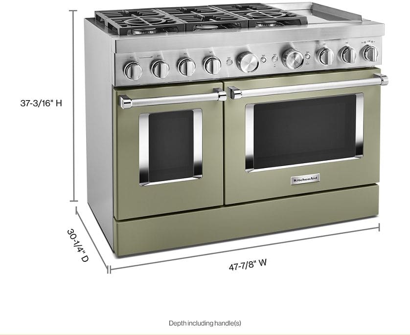 KitchenAid KFDC558JAV 48 Freestanding Dual Fuel Smart Range with 6 ...