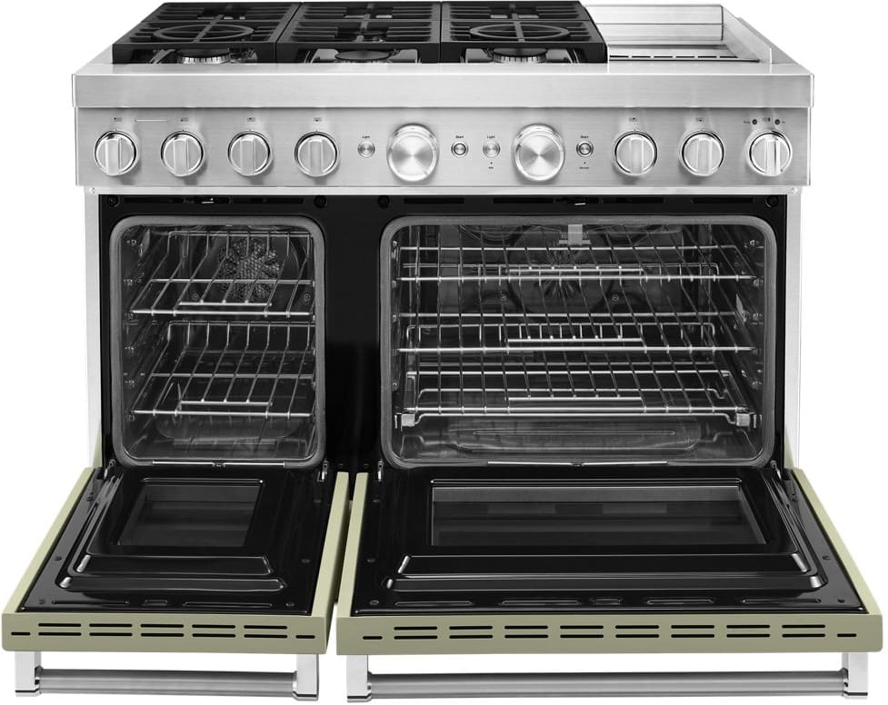 KitchenAid KFDC558JAV 48 Freestanding Dual Fuel Smart Range with 6 ...