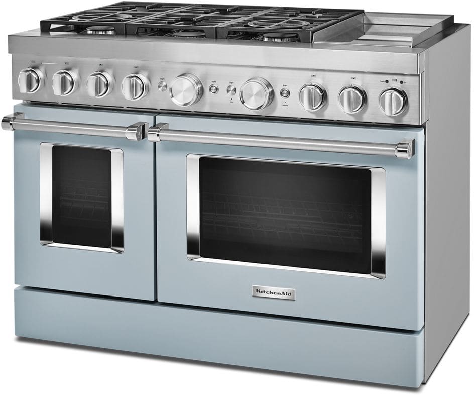 KitchenAid KFDC558JMB 48 Freestanding Dual Fuel Smart Range with 6 ...