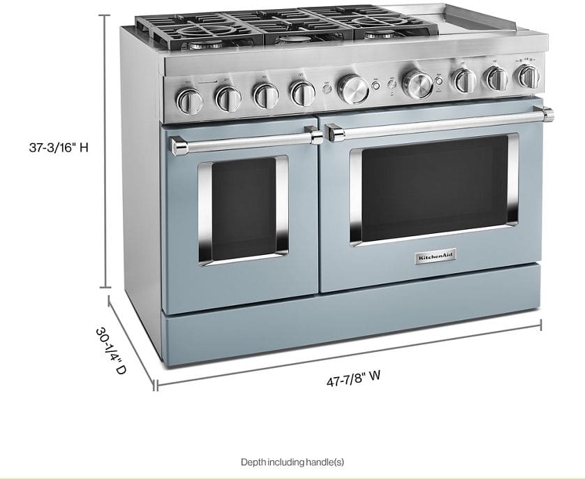 KitchenAid KFDC558JMB 48 Freestanding Dual Fuel Smart Range with 6 ...