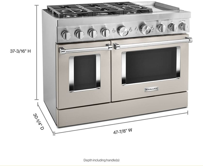 KitchenAid KFDC558JMH 48 Freestanding Dual Fuel Smart Range with 6 ...