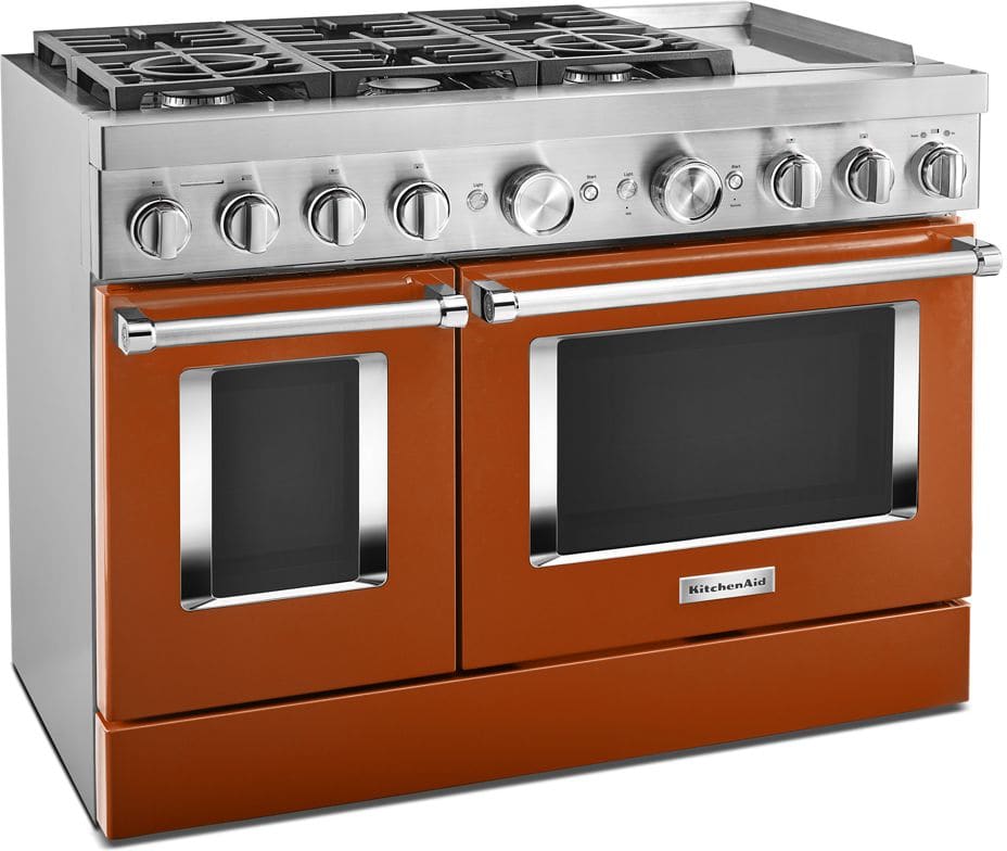 KitchenAid KFDC558JSC 48 Freestanding Dual Fuel Smart Range with 6 ...