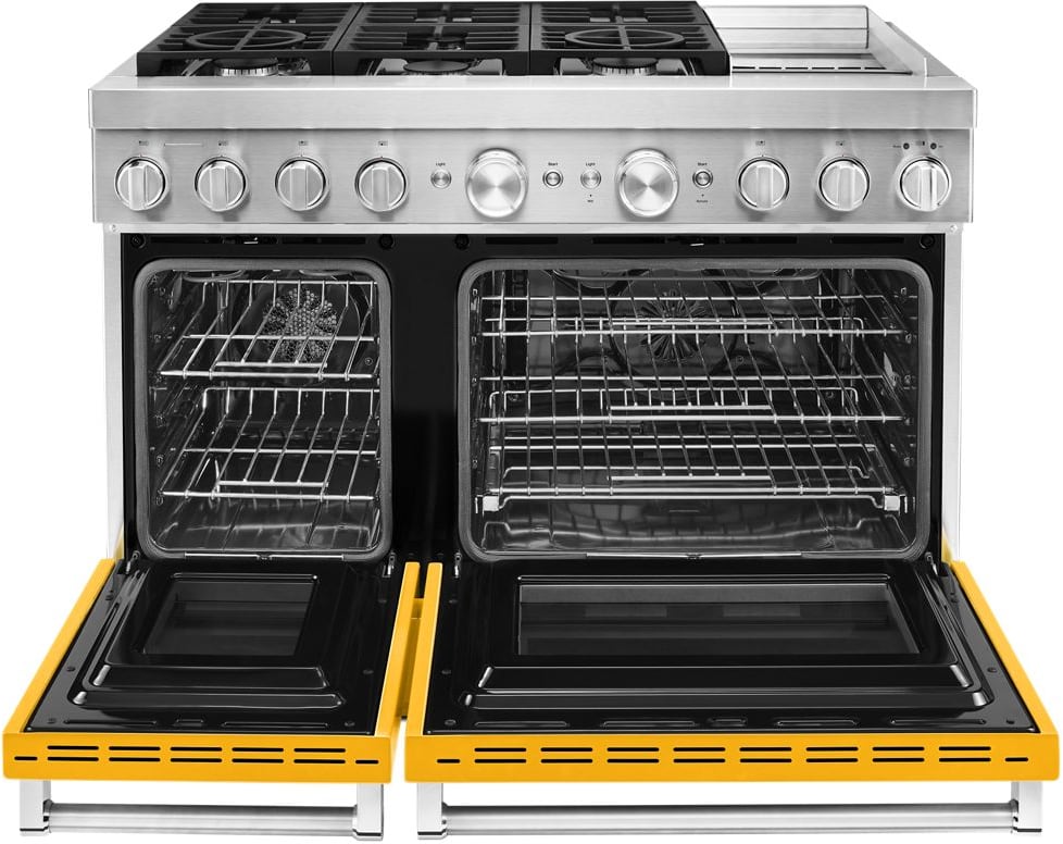 KitchenAid KFDC558JYP 48 Freestanding Dual Fuel Smart Range with 6 ...