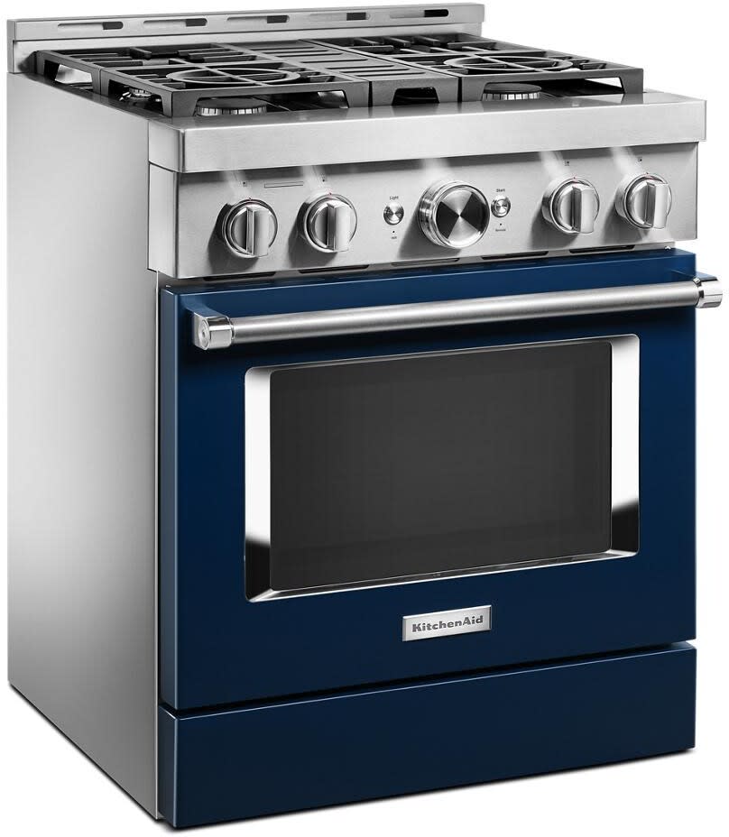 KitchenAid KFGC500JIB 30 Inch Freestanding Gas Smart Range with 4 ...