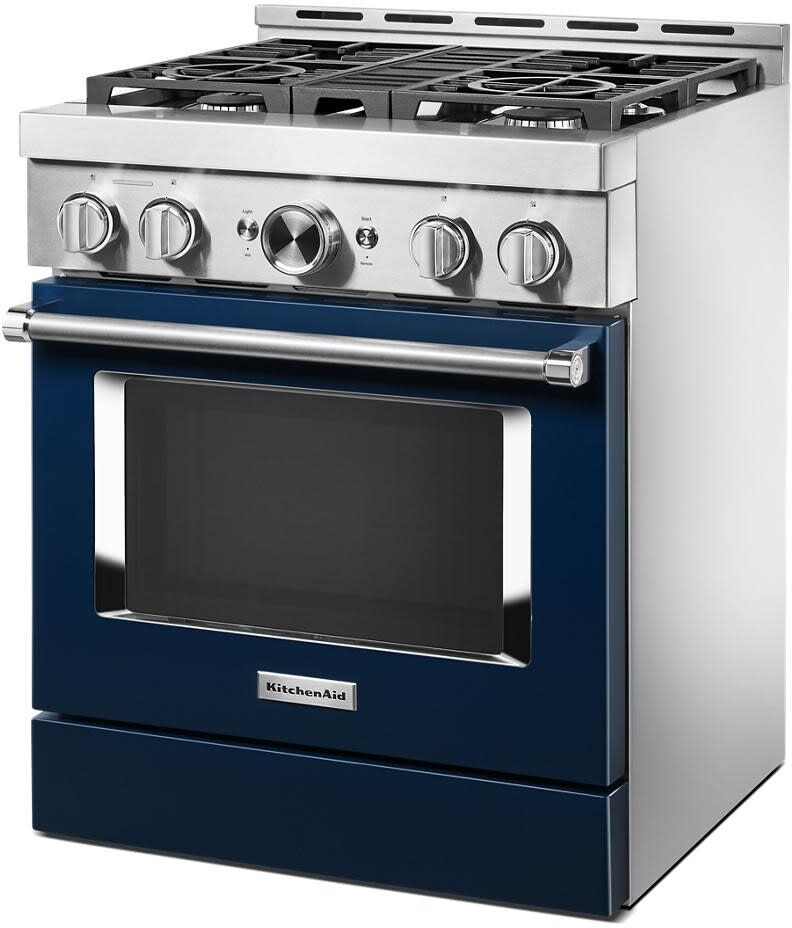 KitchenAid KFGC500JIB 30 Inch Freestanding Gas Smart Range with 4 ...