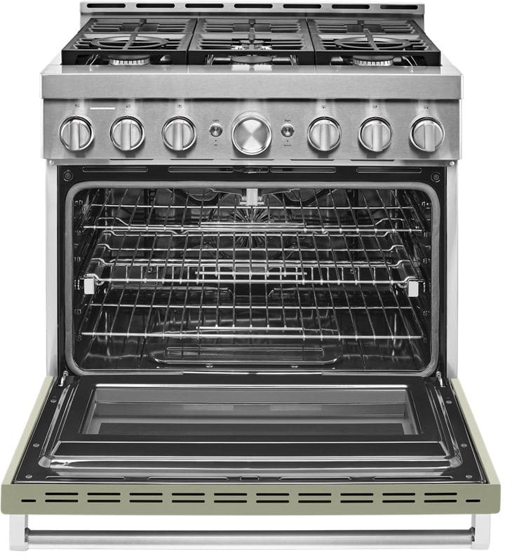 KitchenAid KFGC506JAV 36 Inch Smart Commercial Style Gas Range with 6 ...