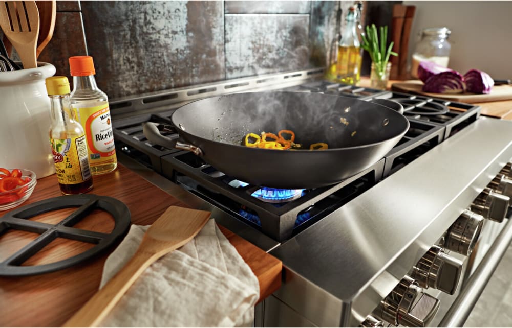 KitchenAid KFGC506JIB 36 Inch Smart Commercial Style Gas Range with 6 ...