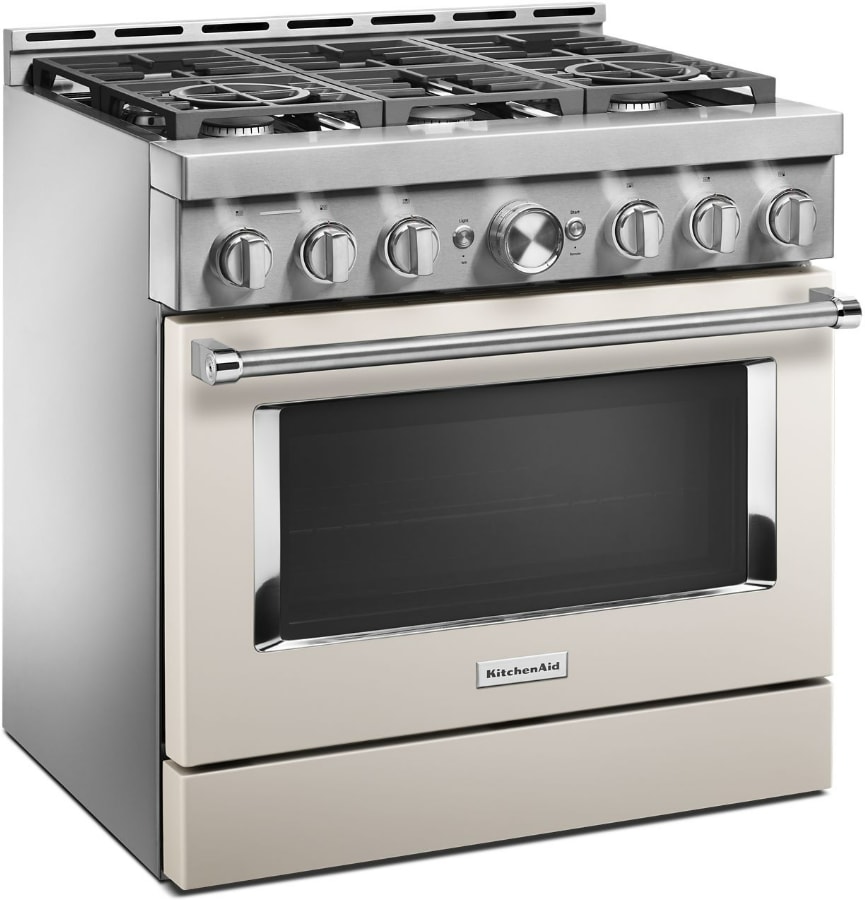 KitchenAid KFGC506JMH 36 Inch Smart Commercial Style Gas Range with 6 ...