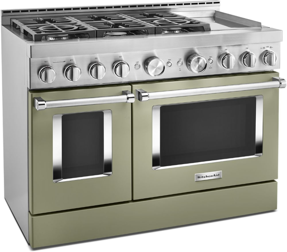 KitchenAid KFGC558JAV 48 Inch Smart Commercial Style Gas Range with 6 ...