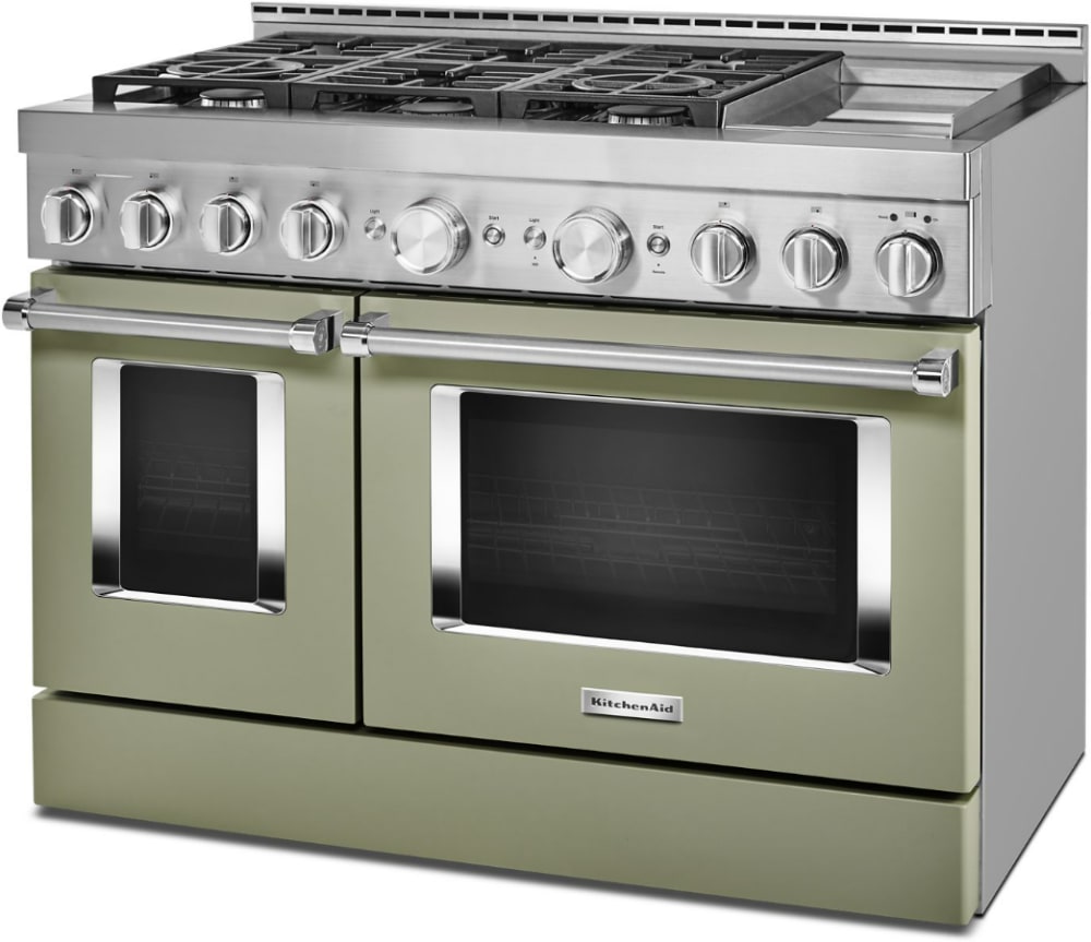 KitchenAid KFGC558JAV 48 Inch Smart Commercial Style Gas Range with 6 ...