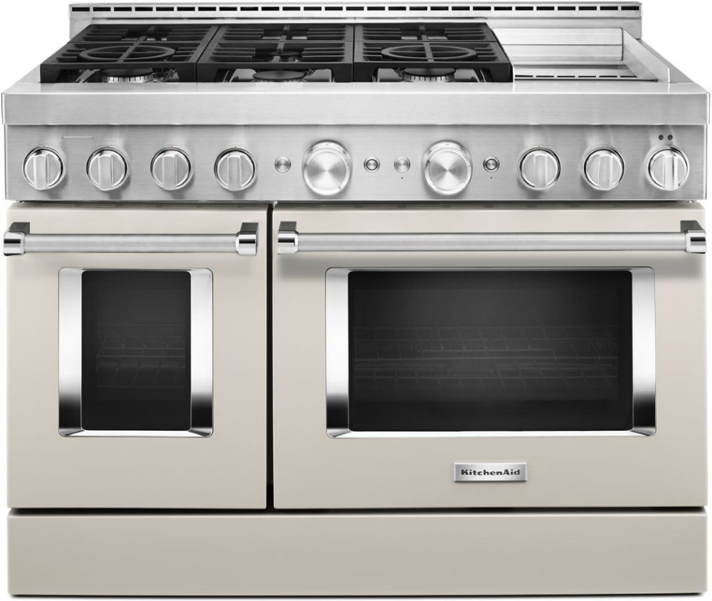 KitchenAid KFGC558JMH 48 Inch Smart Commercial Style Gas Range with 6 ...