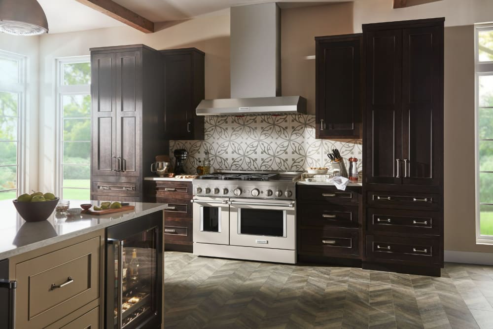 KitchenAid KFGC558JMH 48 Inch Smart Commercial Style Gas Range with 6 ...