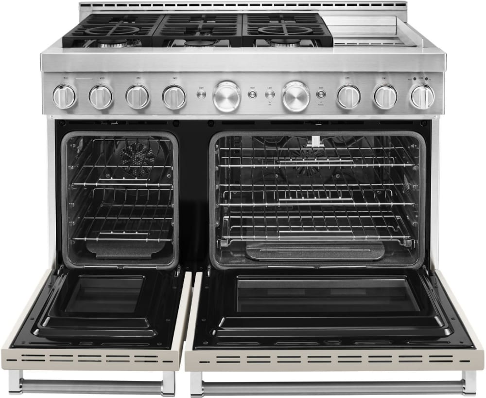 KitchenAid KFGC558JMH 48 Inch Smart Commercial Style Gas Range with 6 ...