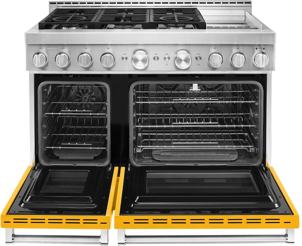 KitchenAid KFGC558JYP 48 Inch Smart Commercial Style Gas Range with 6 ...