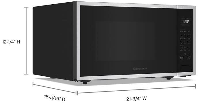 KitchenAid KMCS324PPS 24 Inch Countertop Microwave with 2.2 cu. ft ...