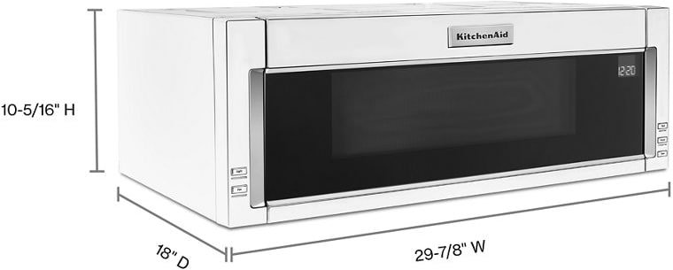 KitchenAid KMLS311HWH 30 Inch Over-The-Range Microwave with 1.1 cu. ft ...