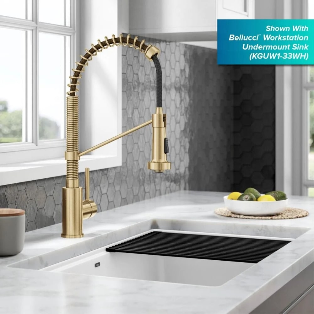 Kraus KPF1610BB Single Handle Pull Down Commercial Style Kitchen Faucet ...