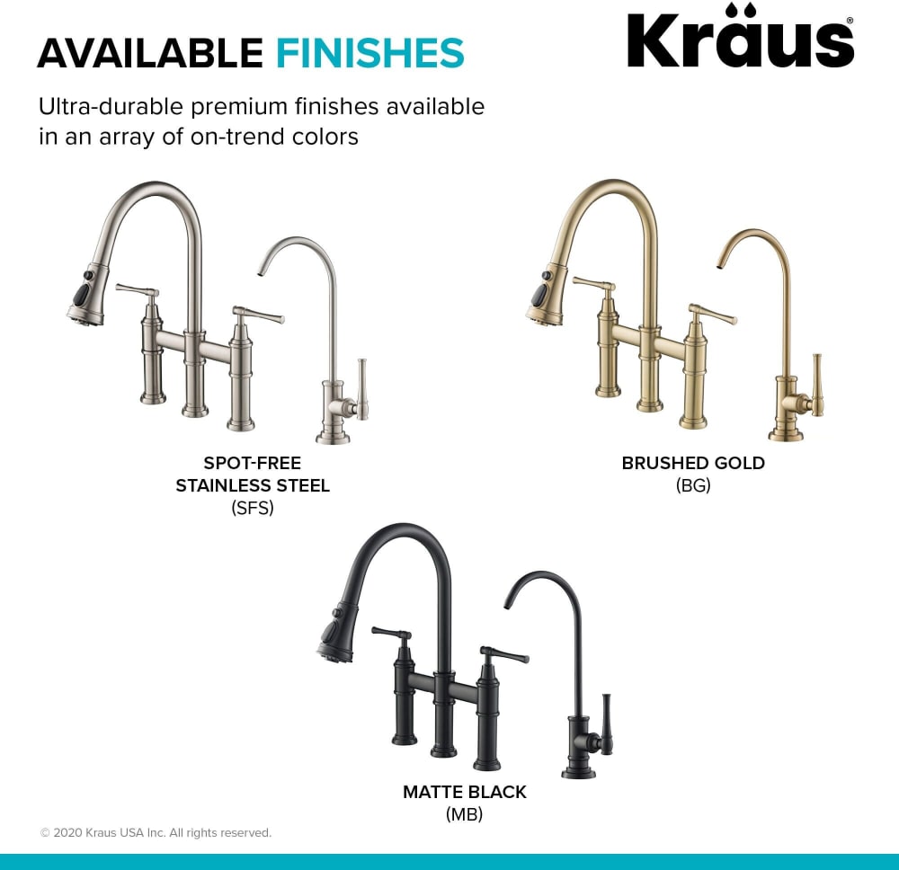Kraus KPF3121FF102MB Transitional Bridge Pull-Down Kitchen Faucet with ...