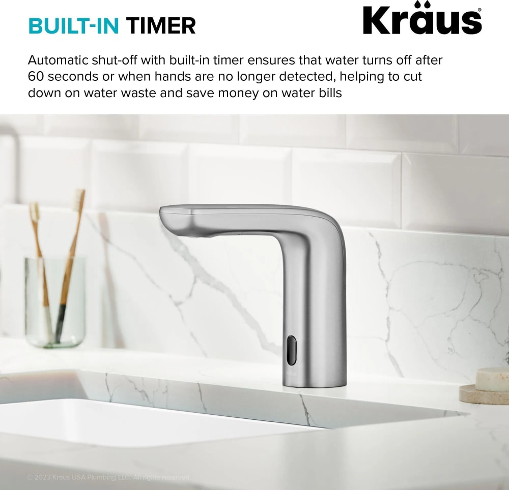Kraus KSB10001SFS Touchless Sensor Bathroom Faucet with 1.2 GPM Flow ...