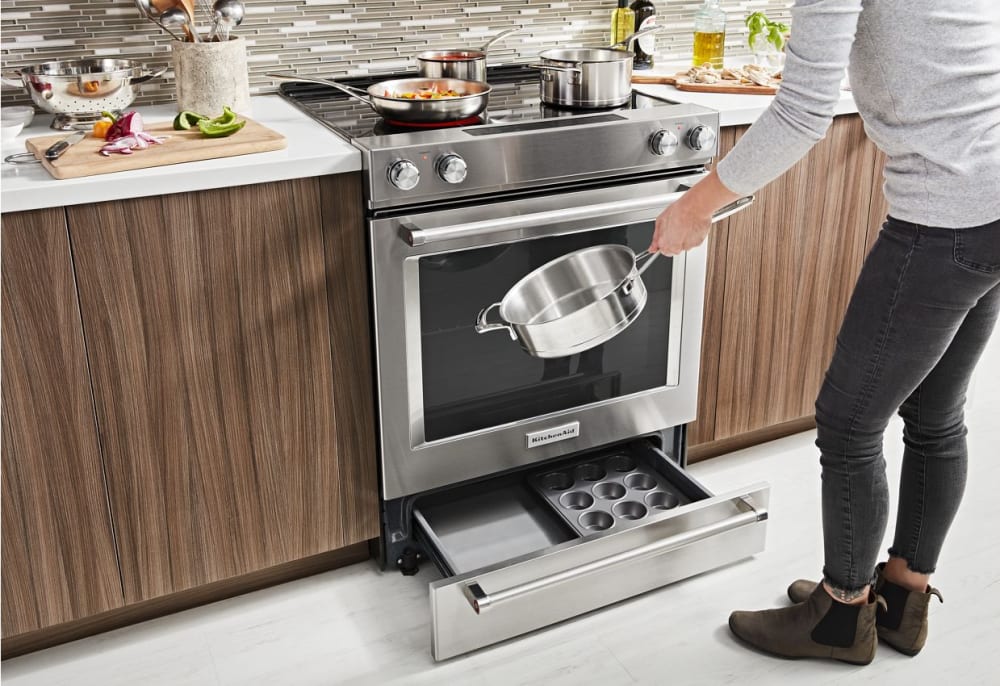 KitchenAid KSEG700ESS 30 Inch Slide-In Electric Range with 5 Cooking ...