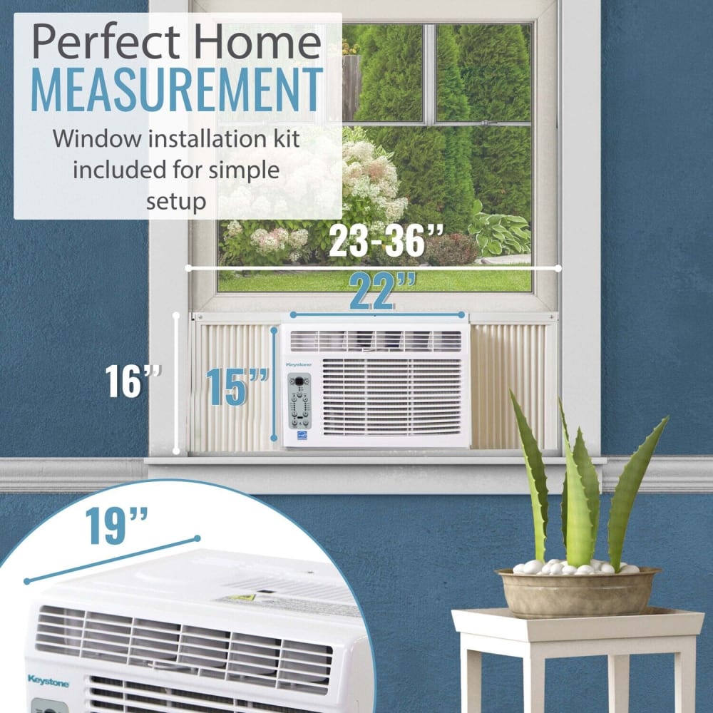 KeyStone KSTAW12CE 12,000 BTU Window Air Conditioner with Temperature ...