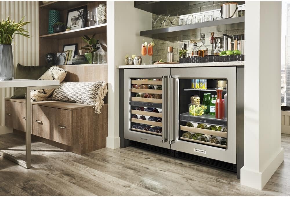 KitchenAid KUBR214KSB 24 Inch Freestanding/Built-In Undercounter Dual ...