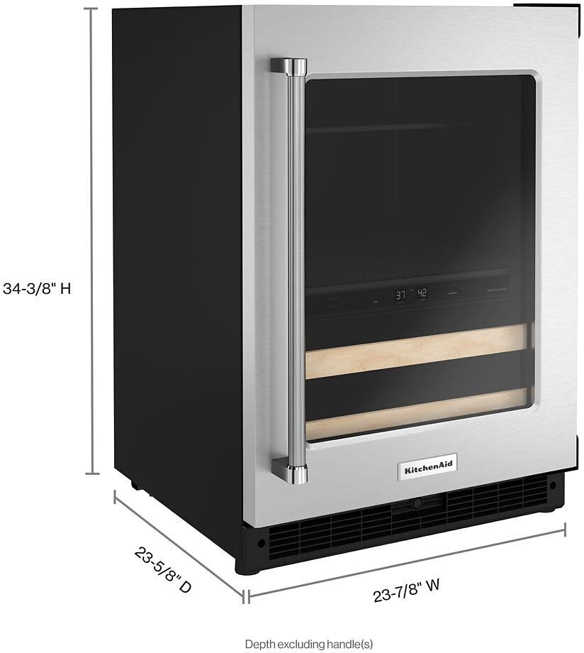 KitchenAid KUBR214KSB 24 Inch Freestanding/Built-In Undercounter Dual ...