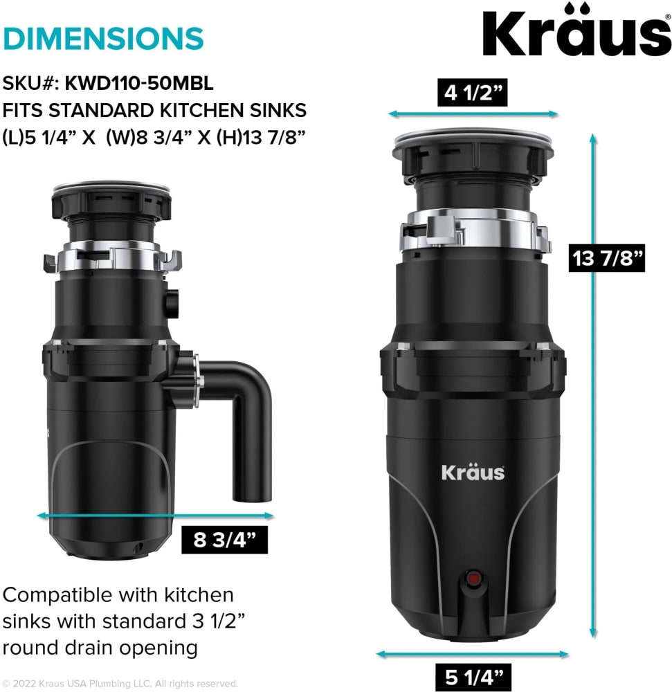 Kraus KWD11050MBL High-Speed 1/2 HP Continuous Feed Ultra-Quiet Motor ...