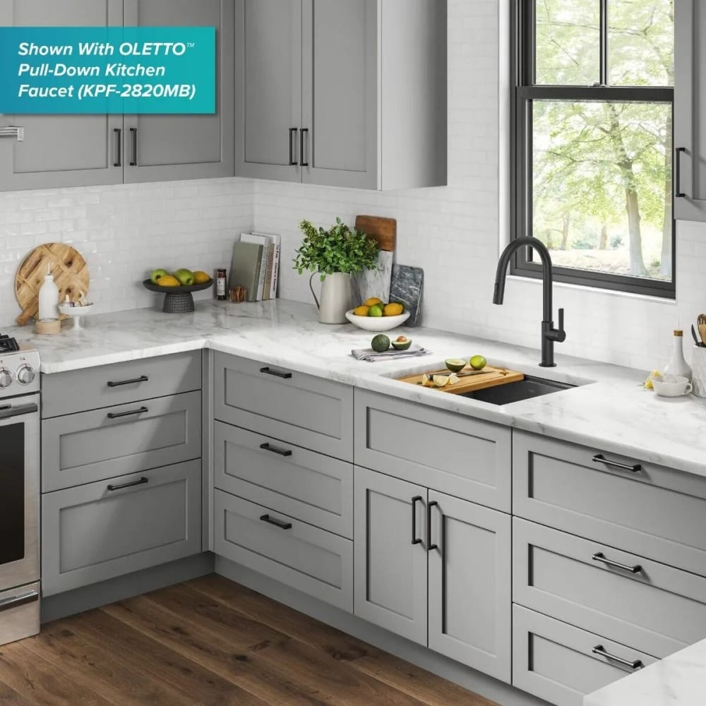 Kraus KWU111123PGM Kore™ Undermount Workstation Single Bowl Kitchen ...
