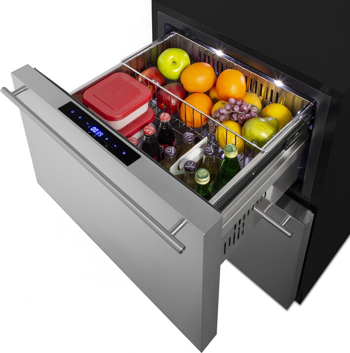 Summit ADRF244PNR 24 Inch Commercial Drawer Refrigerator with 3.3 cu ...