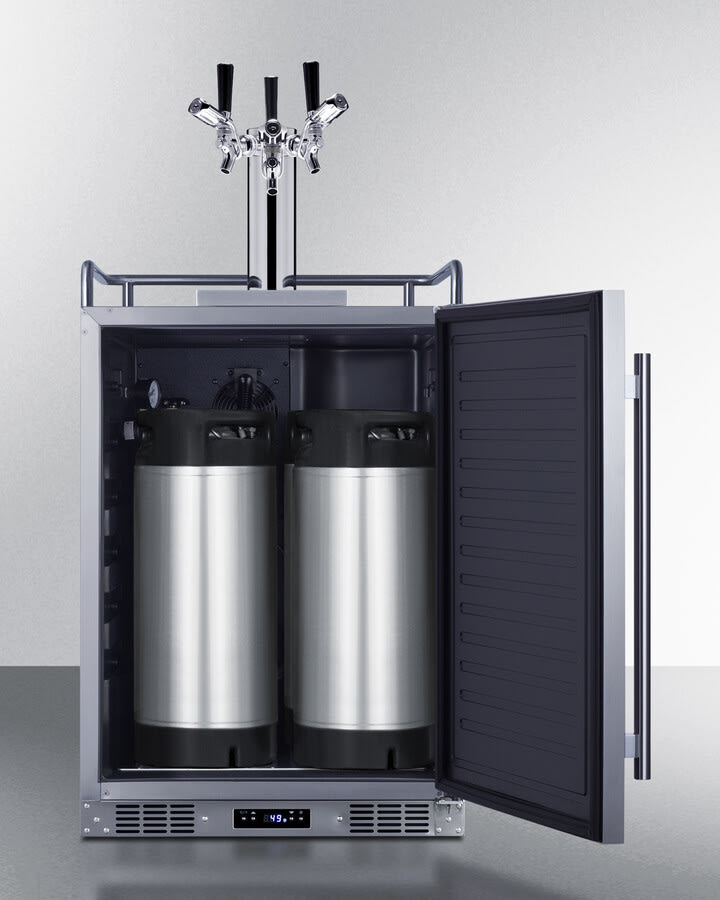 Summit BC74OSCOMTRIPLE 24 Inch Built-In Outdoor Beer Kegerator with 5.6 ...