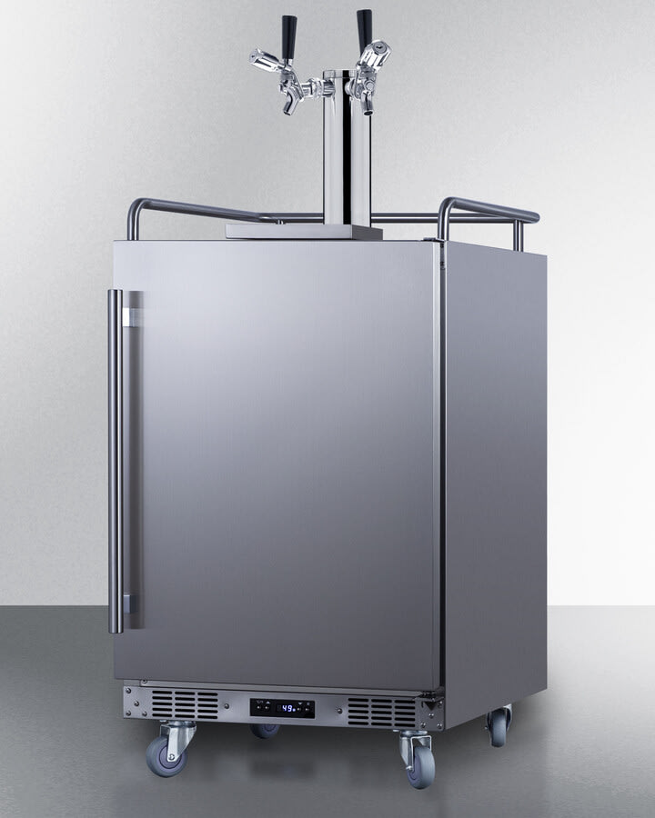 Summit BC74OSCOMTWIN 24 Inch Built-In Outdoor Beer Kegerator with 5.6 ...