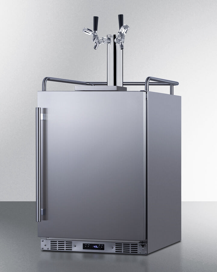 Summit BC74OSCOMTWIN 24 Inch Built-In Outdoor Beer Kegerator with 5.6 ...