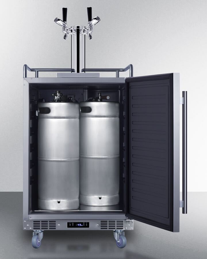 Summit BC74OSCOMTWIN 24 Inch Built-In Outdoor Beer Kegerator with 5.6 ...