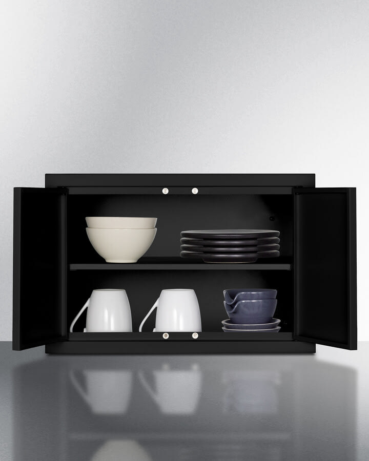 Summit CAB18SHORTBLK 18 Inch Wall Cabinet with 2 Pull-Out Shelves ...