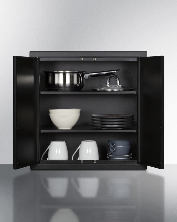 Summit CAB18TALLBLK 18 Inch Wall Cabinet with 2 Pull-Out Shelves ...